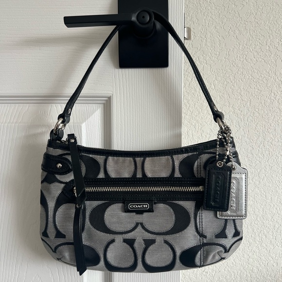 Coach | Bags | Coach Daisy Signature Metallic Stipe Shoulder Bag | Poshmark